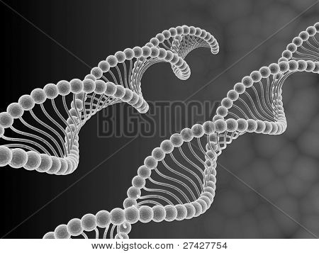 Digital illustration of dna structure in 3d on COLOR background - Stock ...