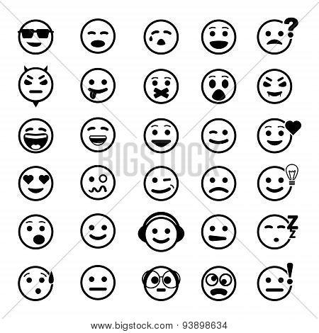 vector icons of smiley faces. Different emotions. Poster ID:93898634